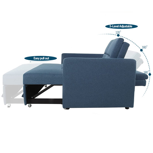 Latitude Run® 54" Convertible Sleeper Sofa Bed,3 In 1 Couch With Pull ...