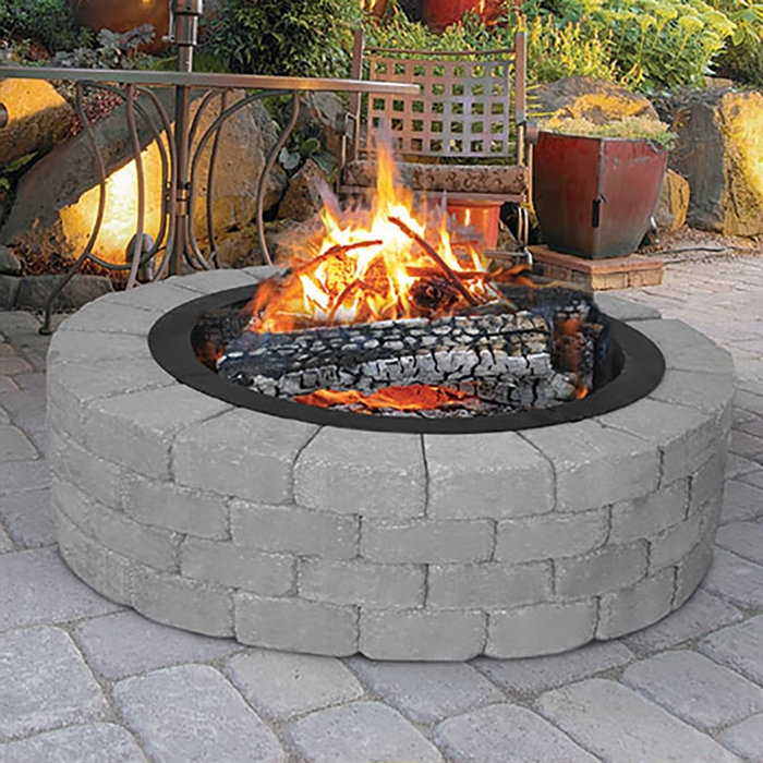 Millwood Pines Hunsaker 36" Porcelain Coated Round Fire Ring, 2.75mm ...