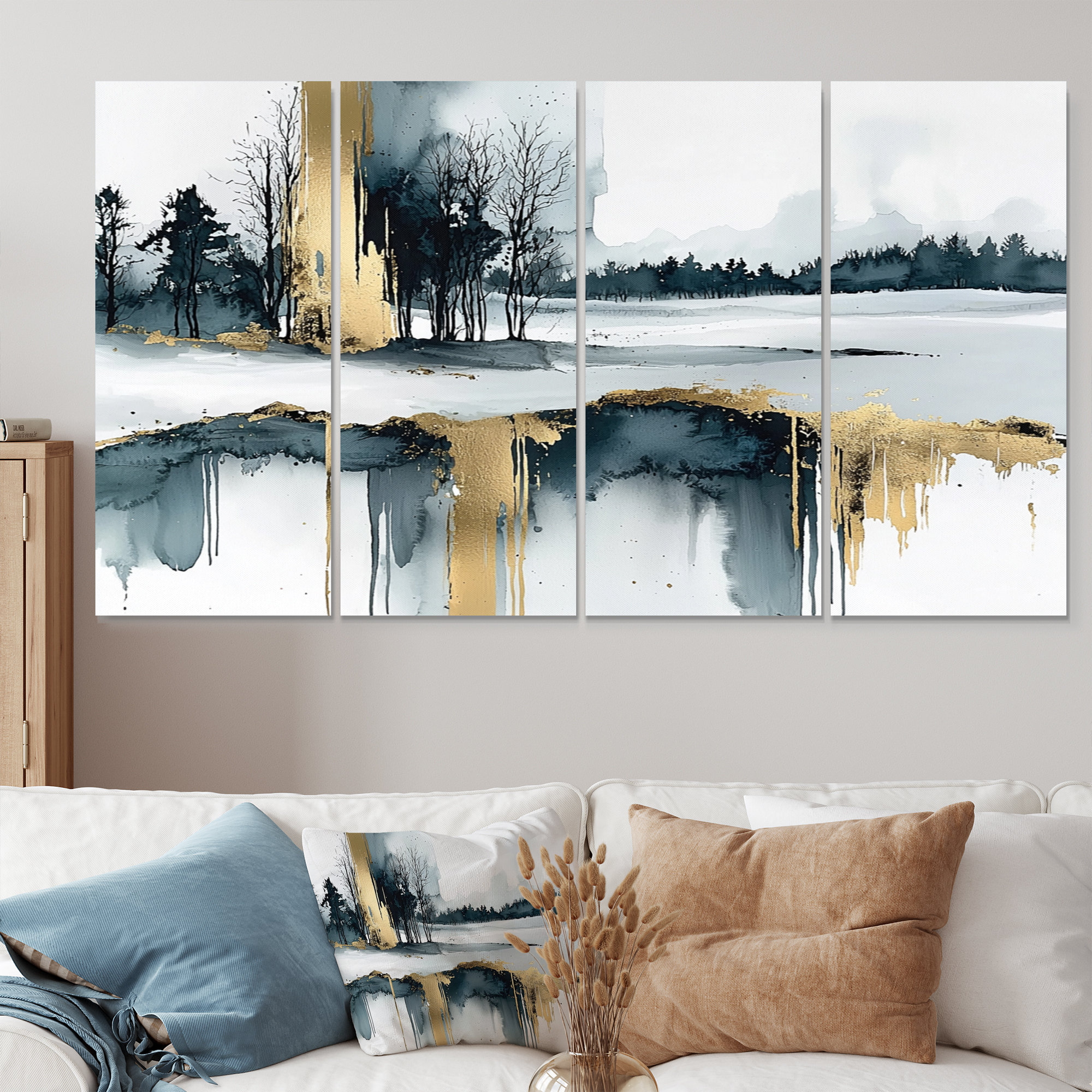 Lark Manor Black Winters Hush Landscape I - Winter Landscape Canvas Art ...