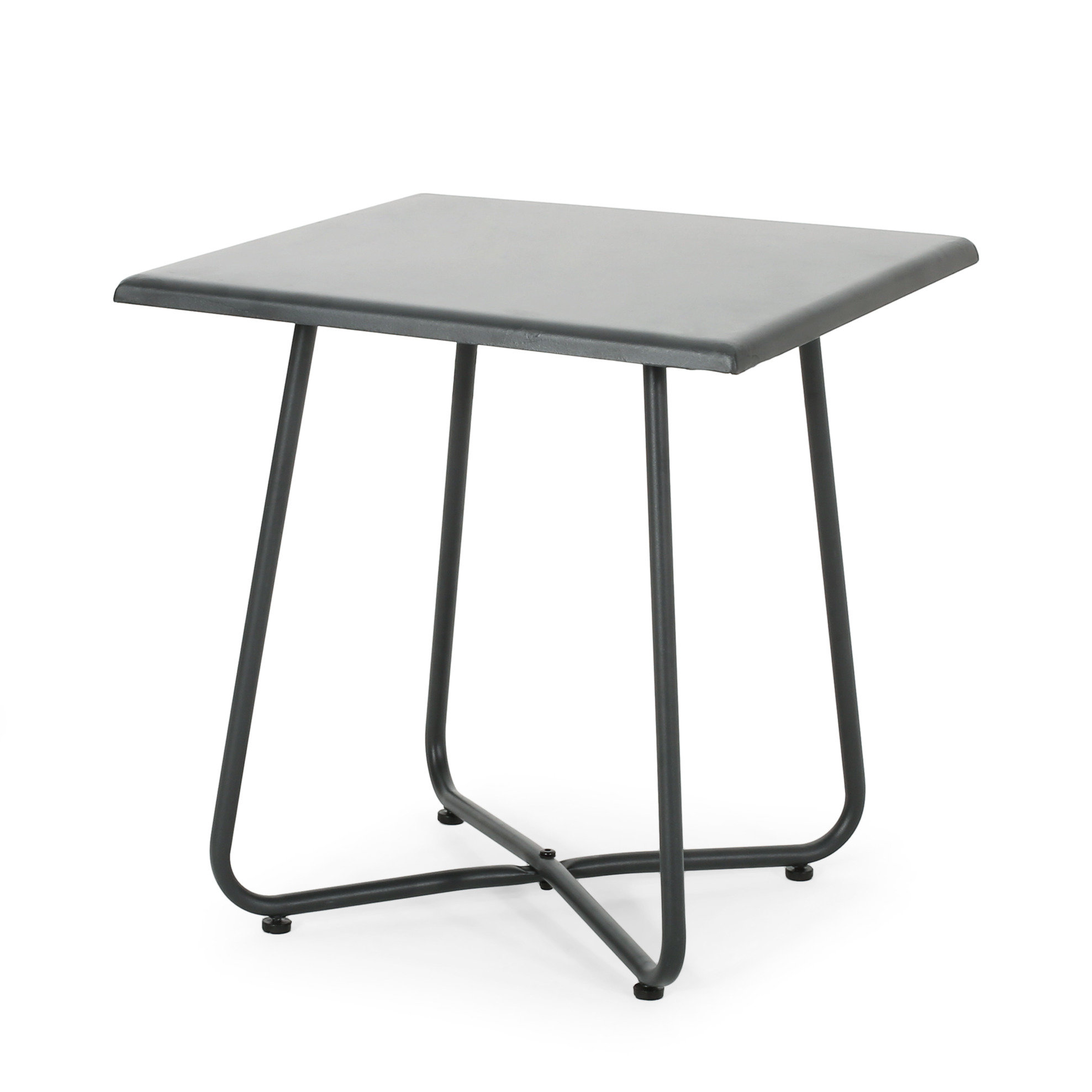 Latitude Run® 19.1" End Table In Grey, With A Stable Iron Structure And ...
