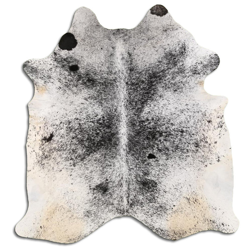 Gracie Oaks Aiello Animal Print Handmade Cowhide Black Area Rug | Wayfair
