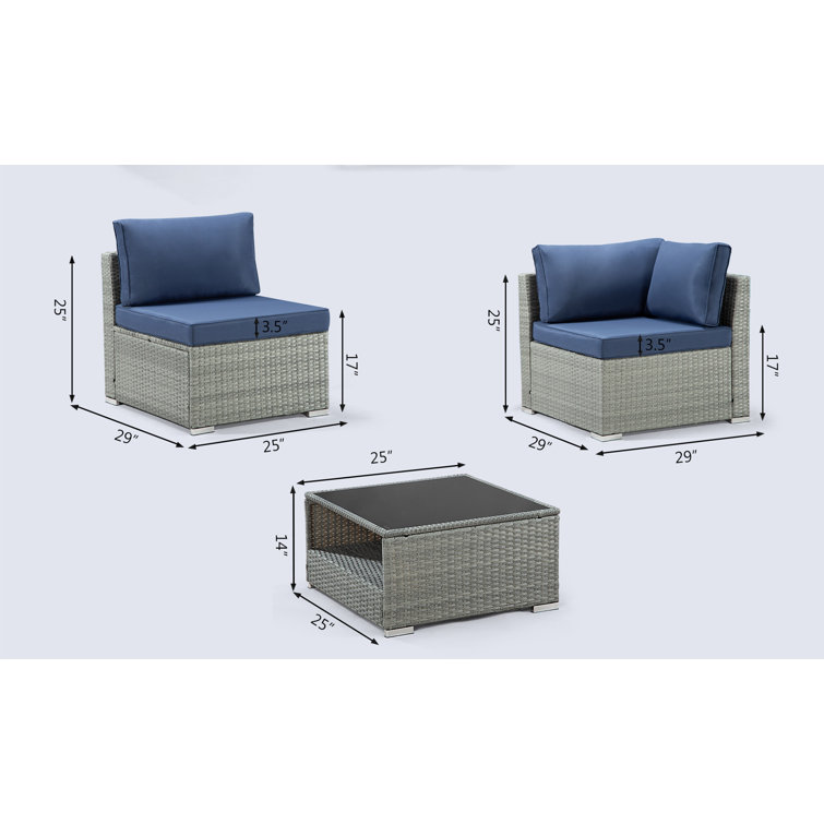 Ebern Designs Ensemble de conversation d'extérieur 8 personnes avec ...