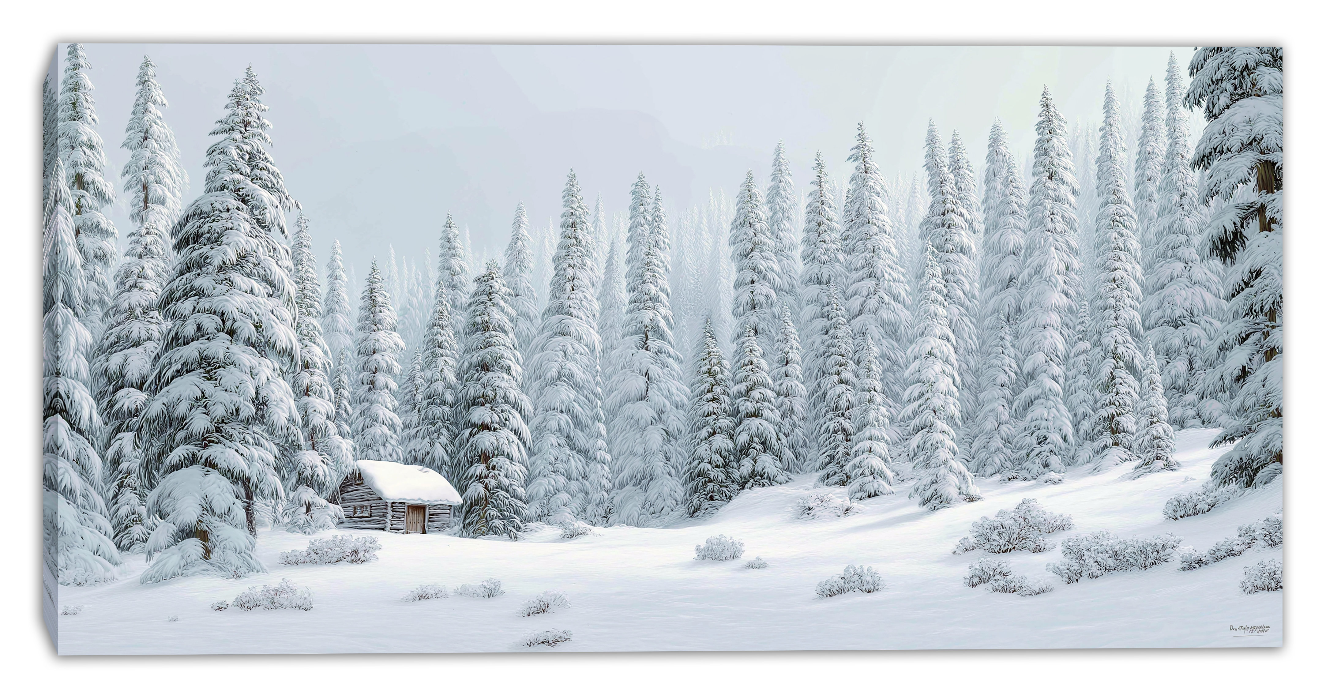 Ophelia & Co. Cozy Cabin Among Snowy Pines Wrapped Canvas Wall Art ...