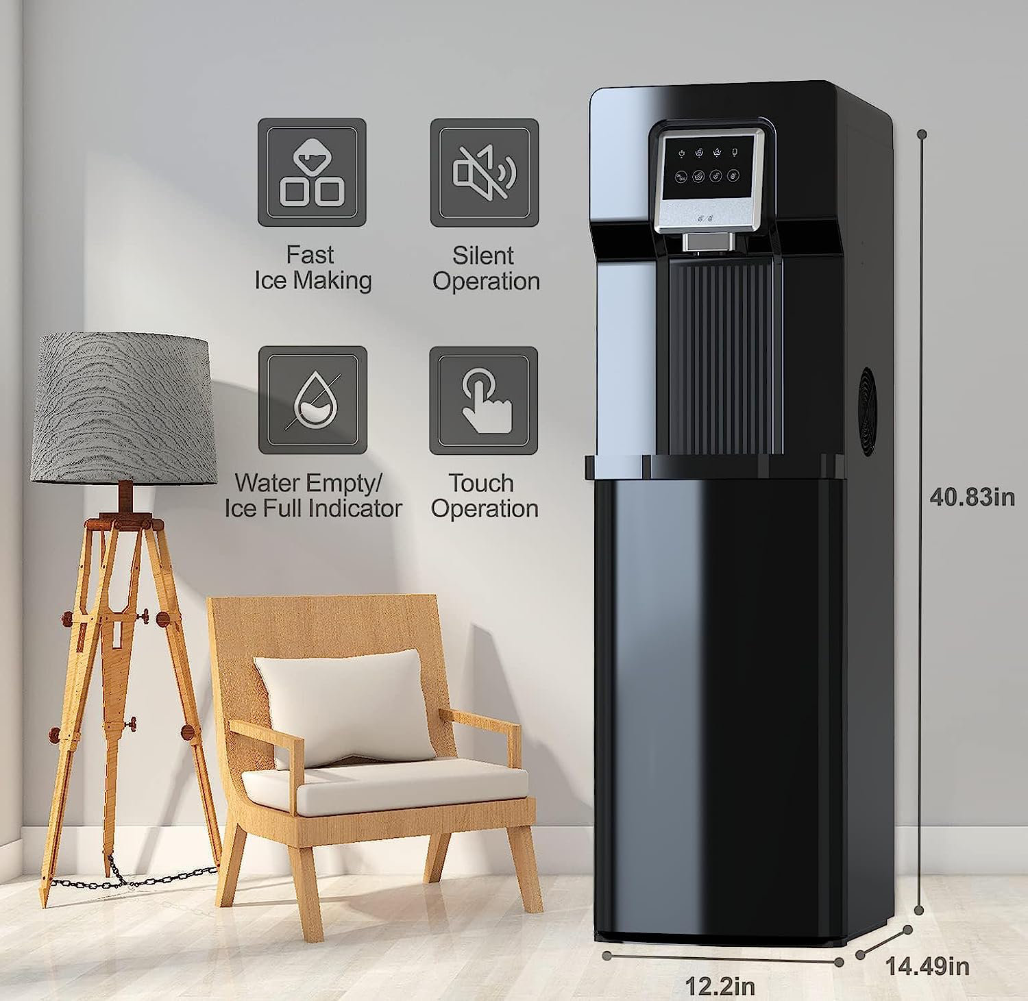 Soopyk Bottom Loading Water Dispenser with Ice Maker 18lbs Daily ...