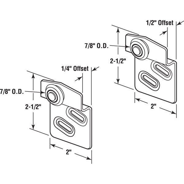 Prime-Line Sliding Closet Door Roller Kit, 7/8 in. Wheel Diameter ...