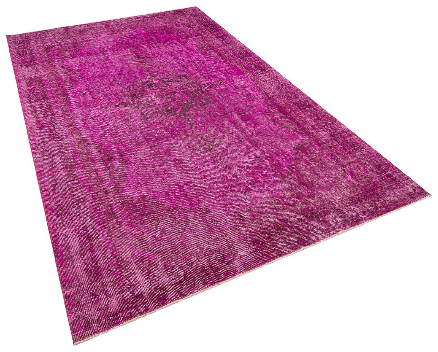 Rugpera Hand-Knotted Wool Turkish Fuschia Oriental Vintage Area Rug ...