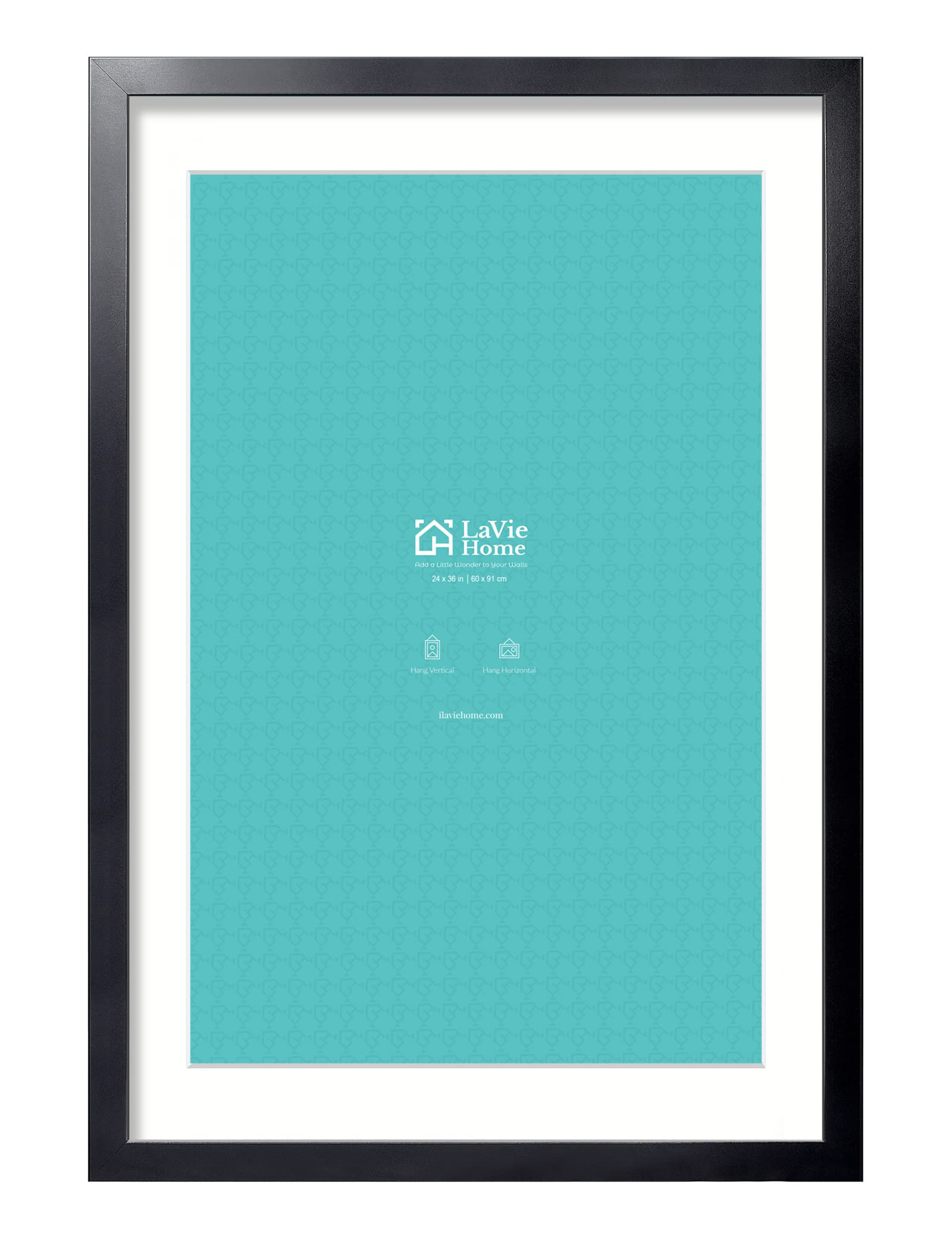 Hokku Designs Gallery-Style Black Poster Frame - 24X36 Wall Mount For ...