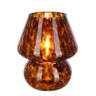 Wrought Studio 8" Glass Mushroom Lamp, Brown Tortoise, Glossy Finish ...