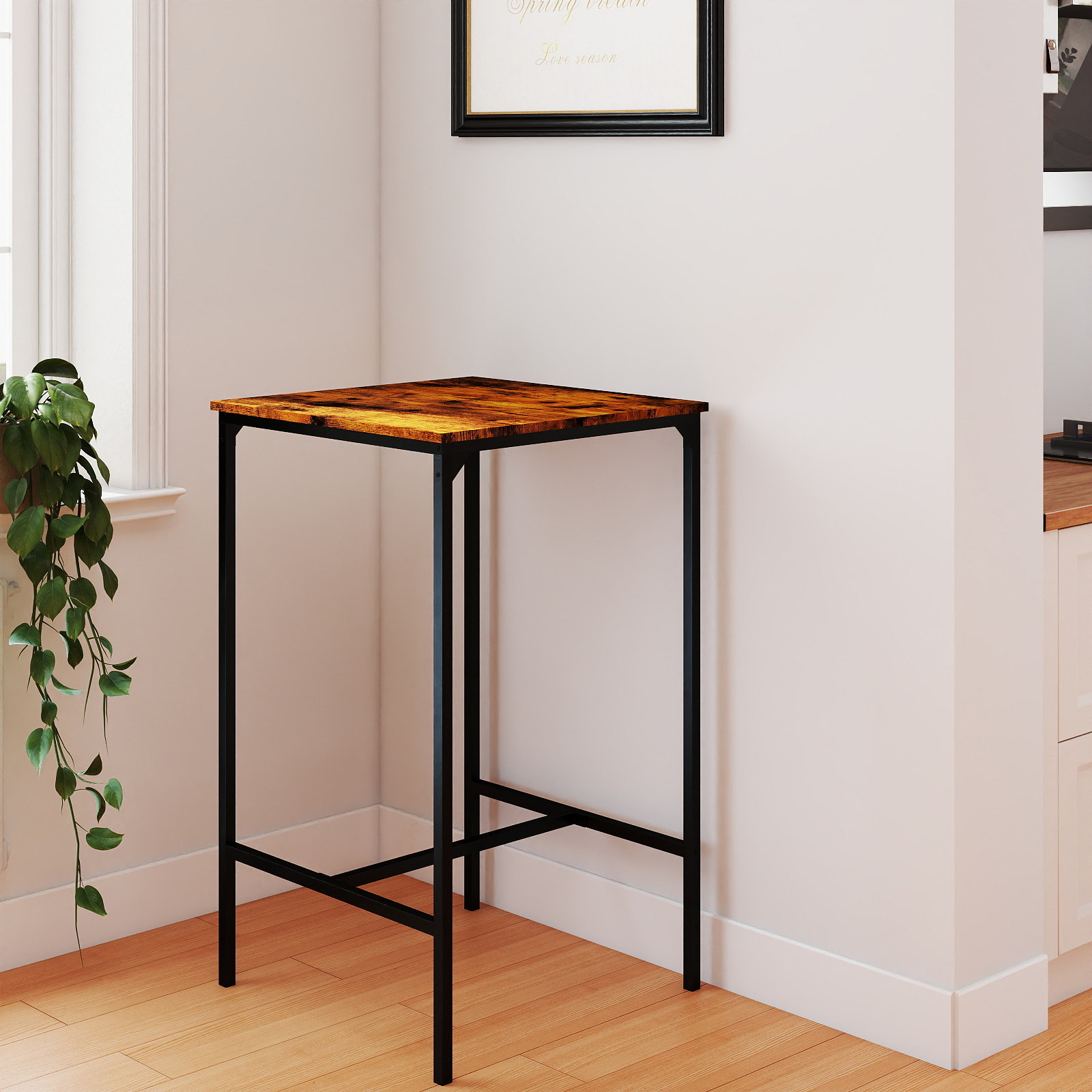 17 Stories Bar Table, High Table, Square Standing Table 60X60x100 Cm ...