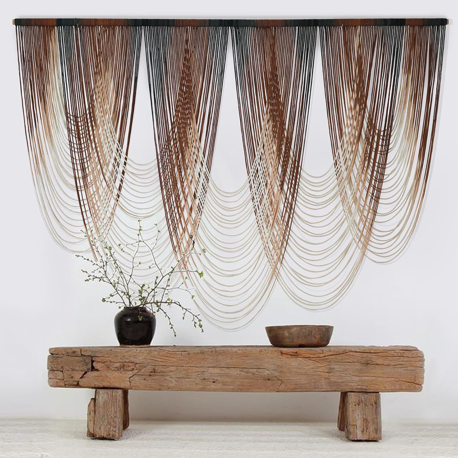WIZIAT Macrame Wall Hanging Dip-Dyed Large Macrame Wall Decor For ...