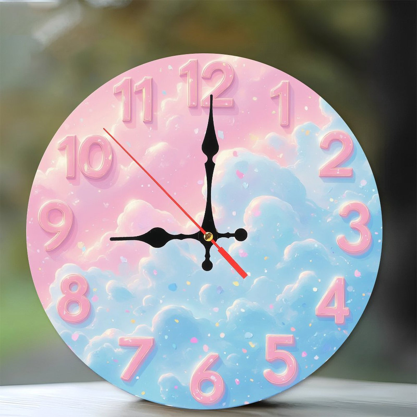 East Urban Home Pastel Cloud Clock Face Confetti | Wayfair