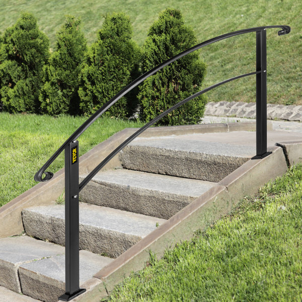 VEVOR Handrails for Outdoor Steps Adjustable Wrought Iron Handrails ...