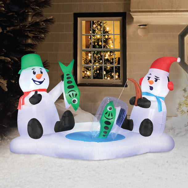 The Holiday Aisle® Fishing Santa Inflatable & Reviews | Wayfair