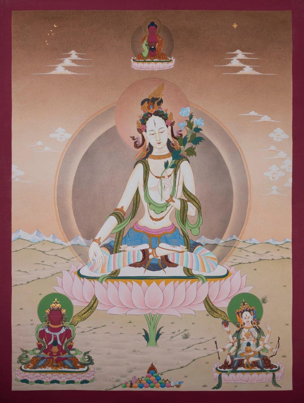 Exotic India White Tara Thangka (Brocadeless Thangka) | With Acrylic ...