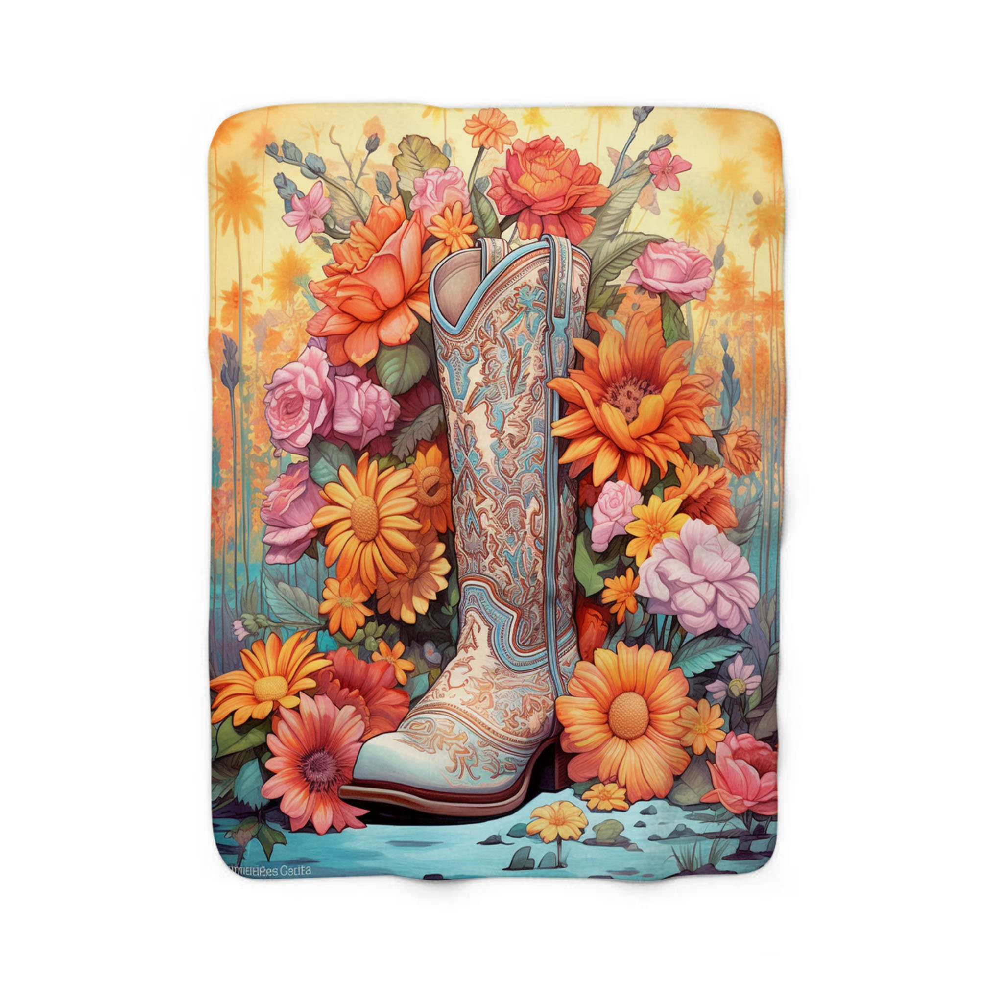 MentionedYou Wildflower Boot Fiesta Blanket | Wayfair