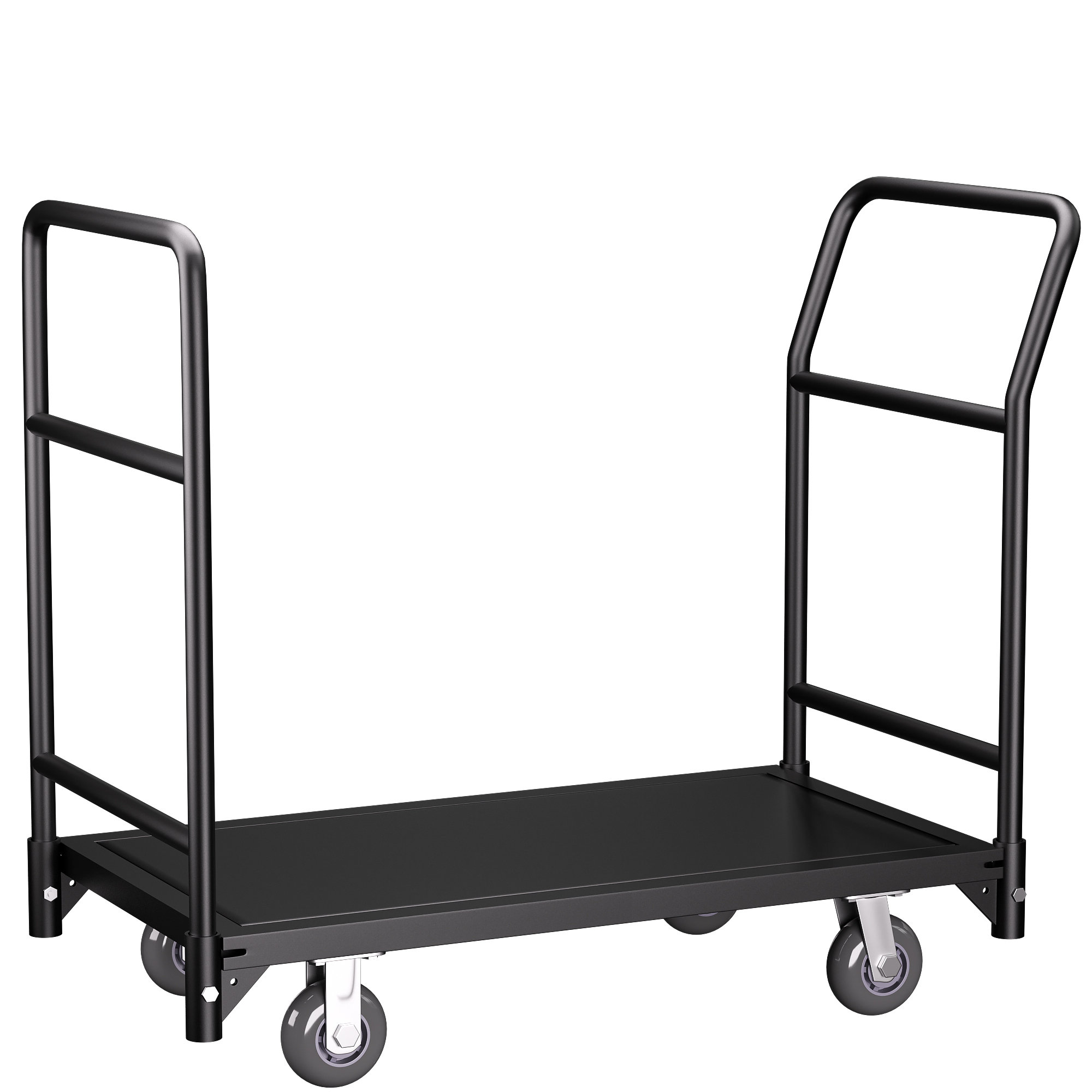 Rebrilliant Flat Bed Carts with Wheels, 2100 lbs Capacity Flatbed Car ...