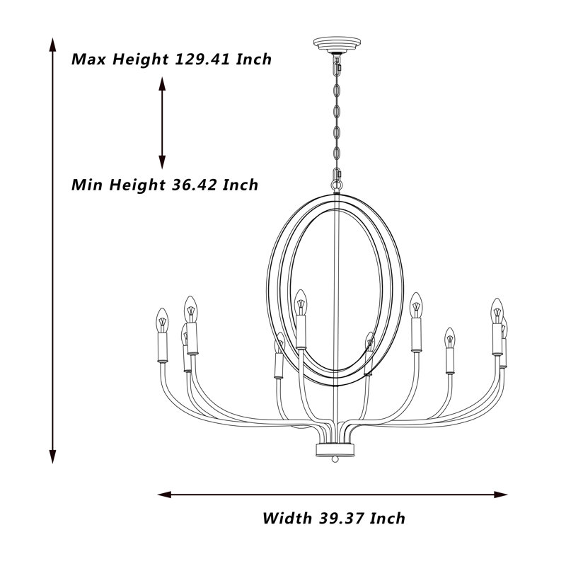 House of Hampton® Deniyah 10 - Light Candle Style Geometric Chandelier ...