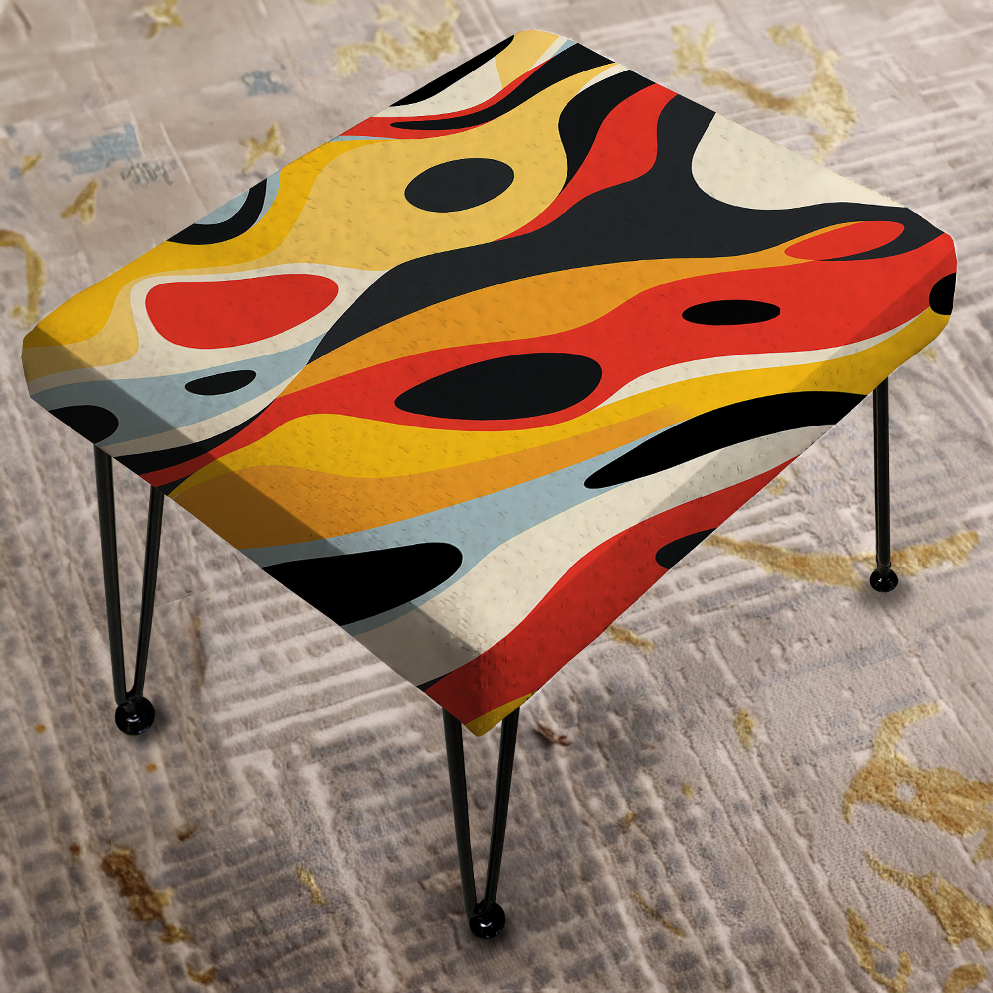 Design Art Yellow And Red Poupart Lichtenstein Lines - Geometric ...