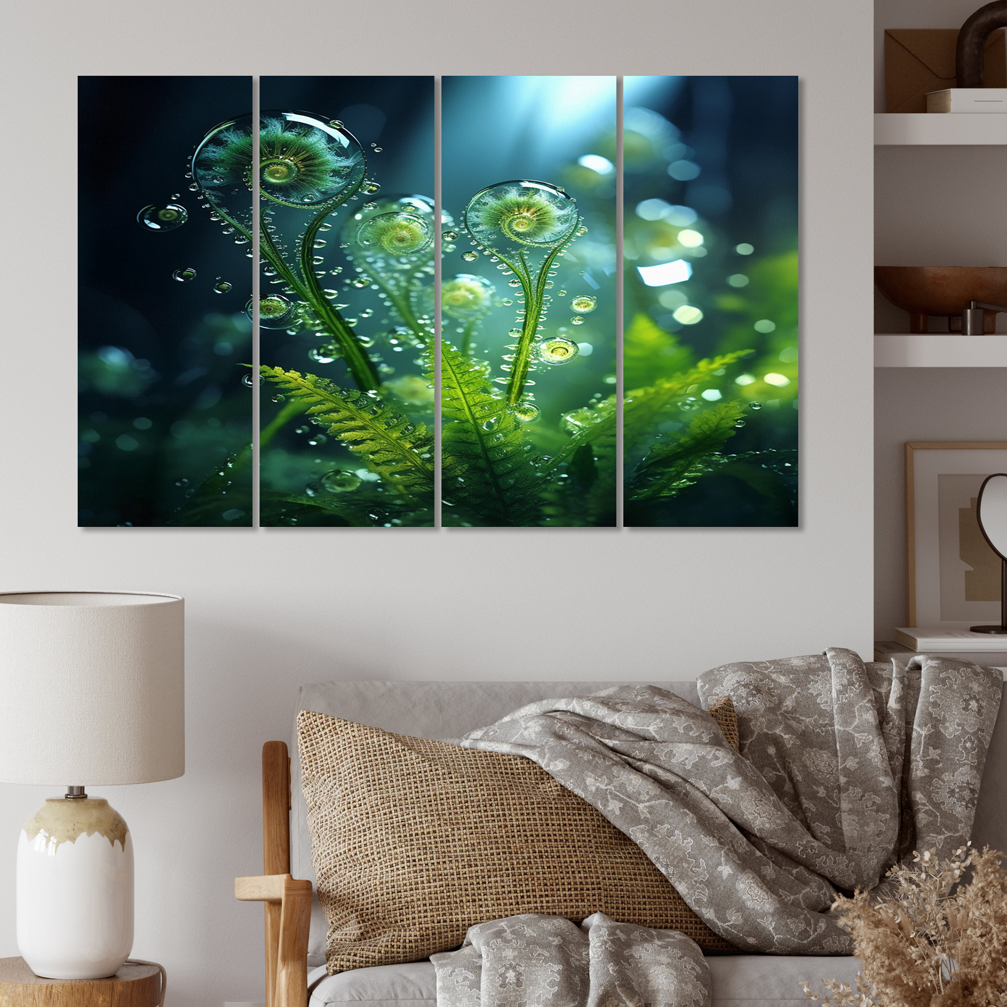 Gracie Oaks Magical Fern Light Of Morning Dawn - Animals Cat Wall Art ...