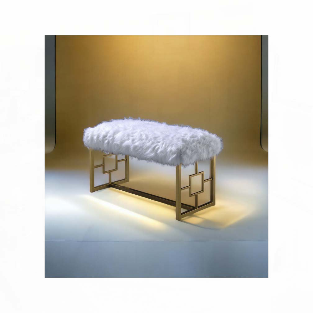 Mercer41 Faux Fur Bench | Wayfair