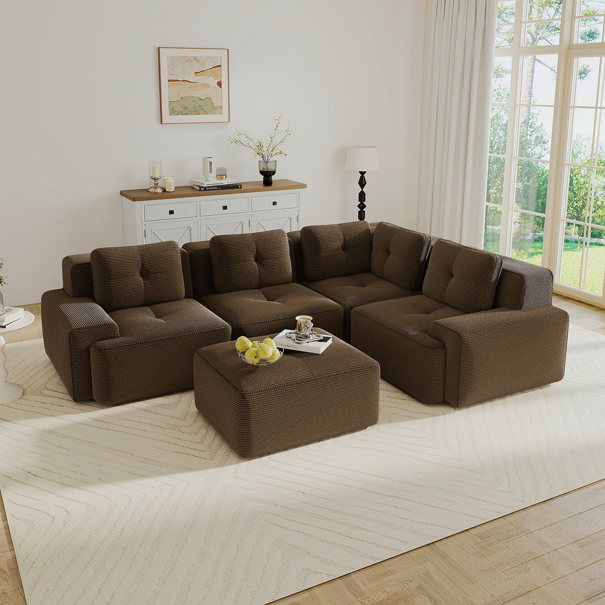 Latitude Run® Modern Modular Sectional Sofa With 4-Seater,V Shaped ...