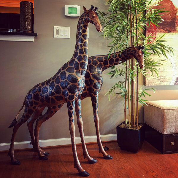 Metropolitan Galleries Bronze Small Giraffe Sculpture Set | Wayfair