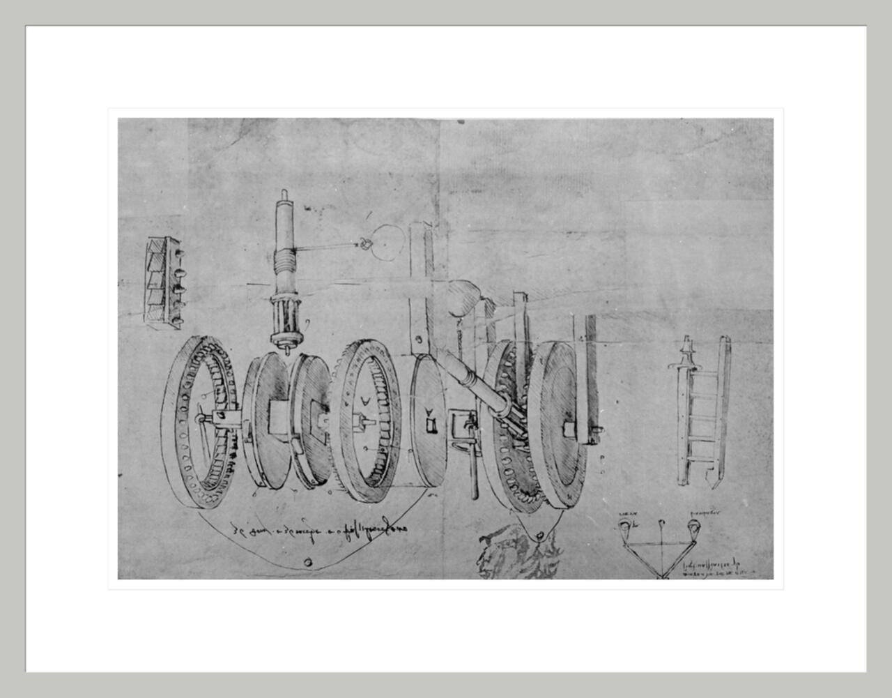 Latitude Run® Studies of Toothed Gears and a Hygometer fol. 8v-b from the Codex Atlanticus by ...