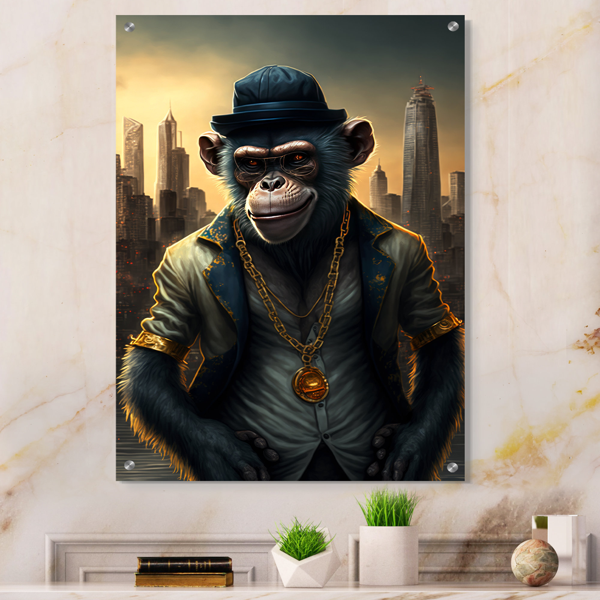 Trinx Monkey Gangster In NYC III - Monkey Gangster Mafia Acrylic Wall ...