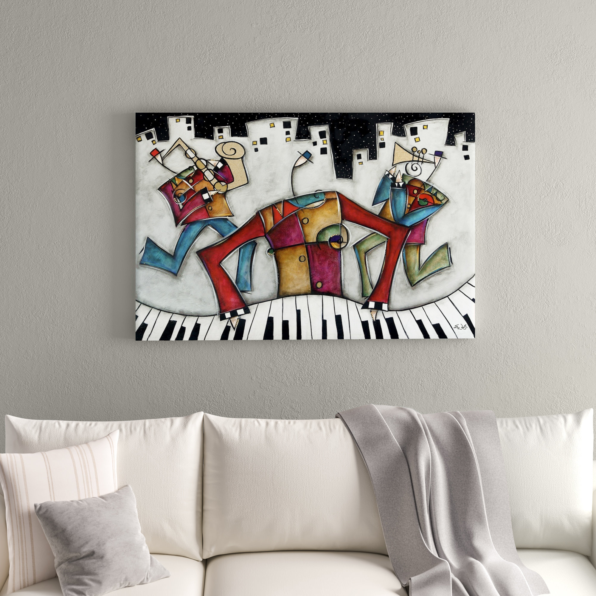 Wade Logan® Jame Silver City Jazz by Eric Waugh - Wrapped Canvas ...