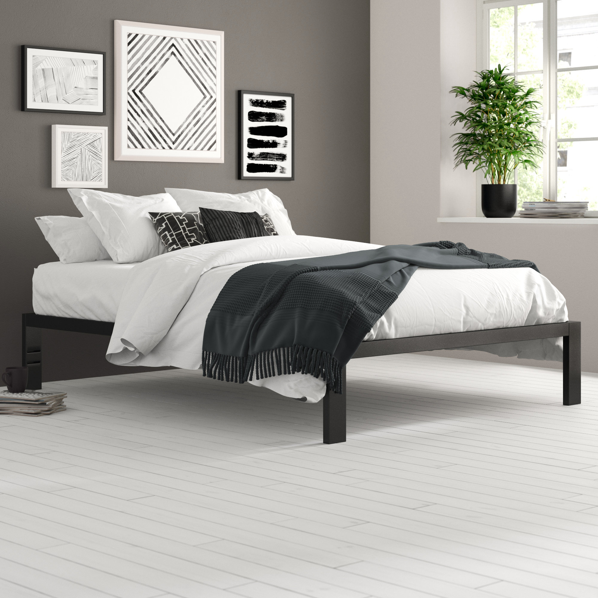 Zipcode Design™ Wachapreague 14'' Heavy Duty Steel Bed Frame & Reviews ...