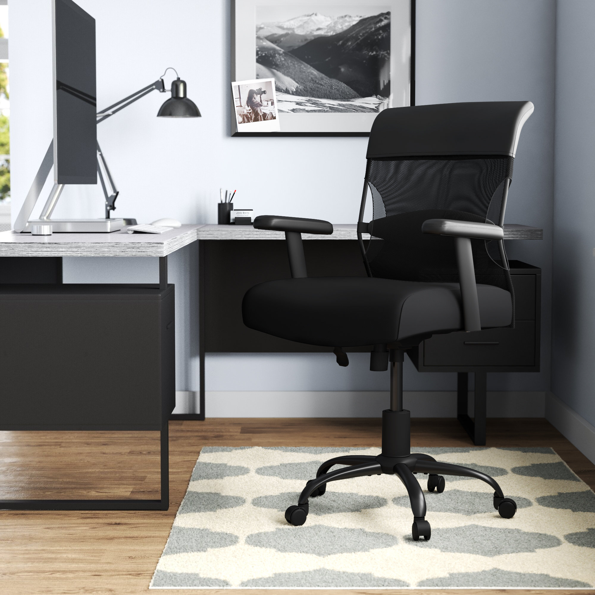 Wade Logan® Yanchep Big and Tall Ergonomic Mesh Conference Chair ...