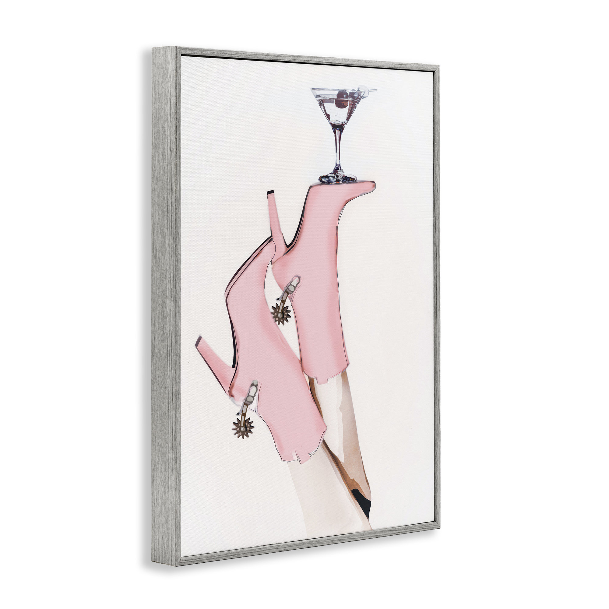 Stupell Industries Martini Lunch Heels Giclee Art, design by Sophie 6 ...