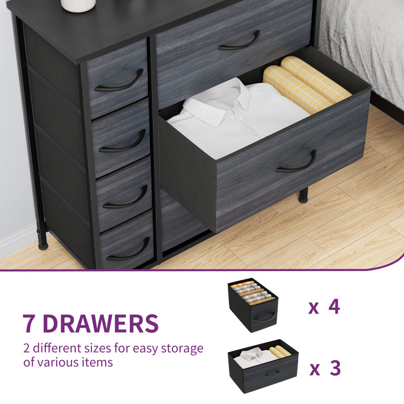 Wade Logan Bosmat 7 Drawer Double Dresser & Reviews | Wayfair