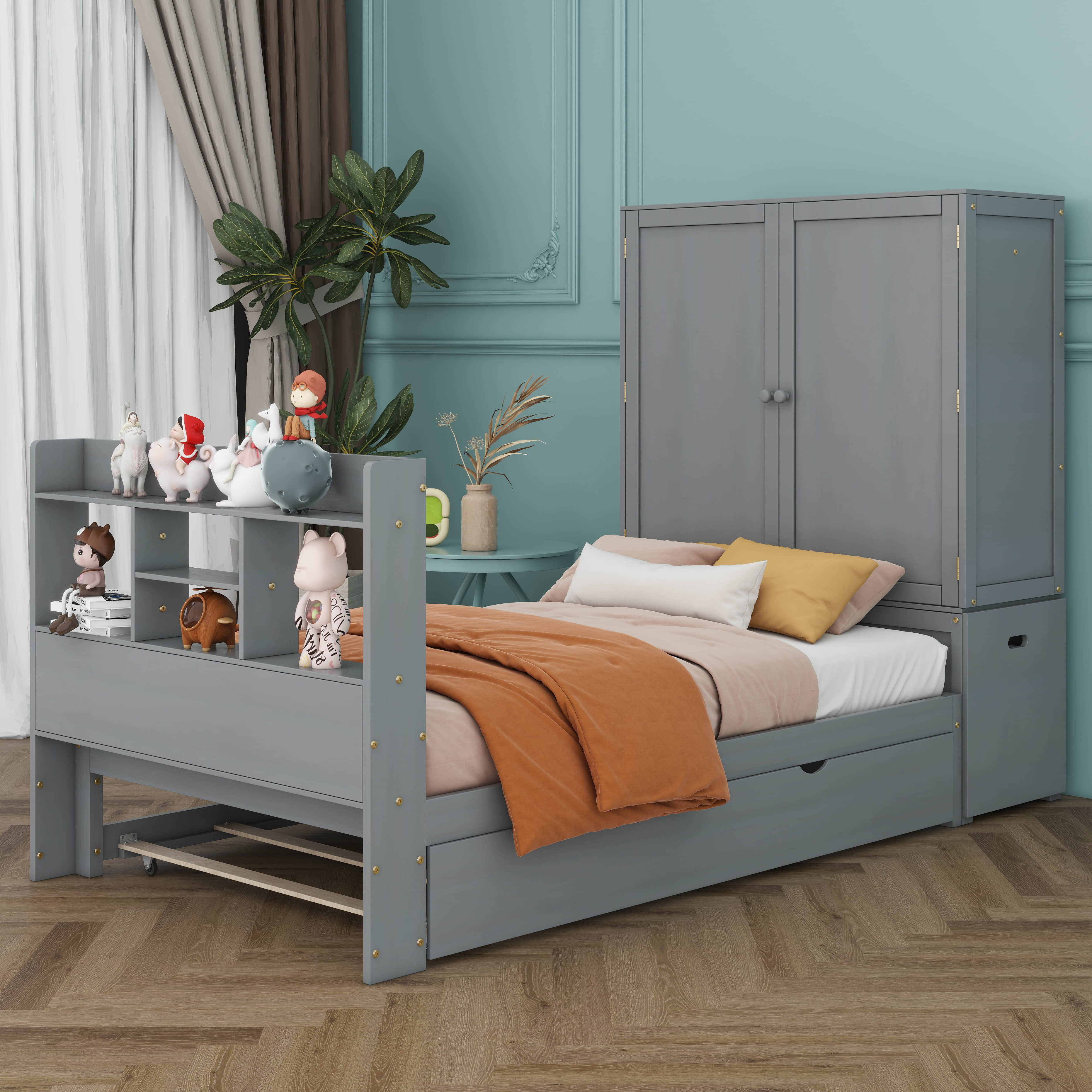 Lark Manor™ Twin Size Platform Bed With Twin Size Trundle | Wayfair