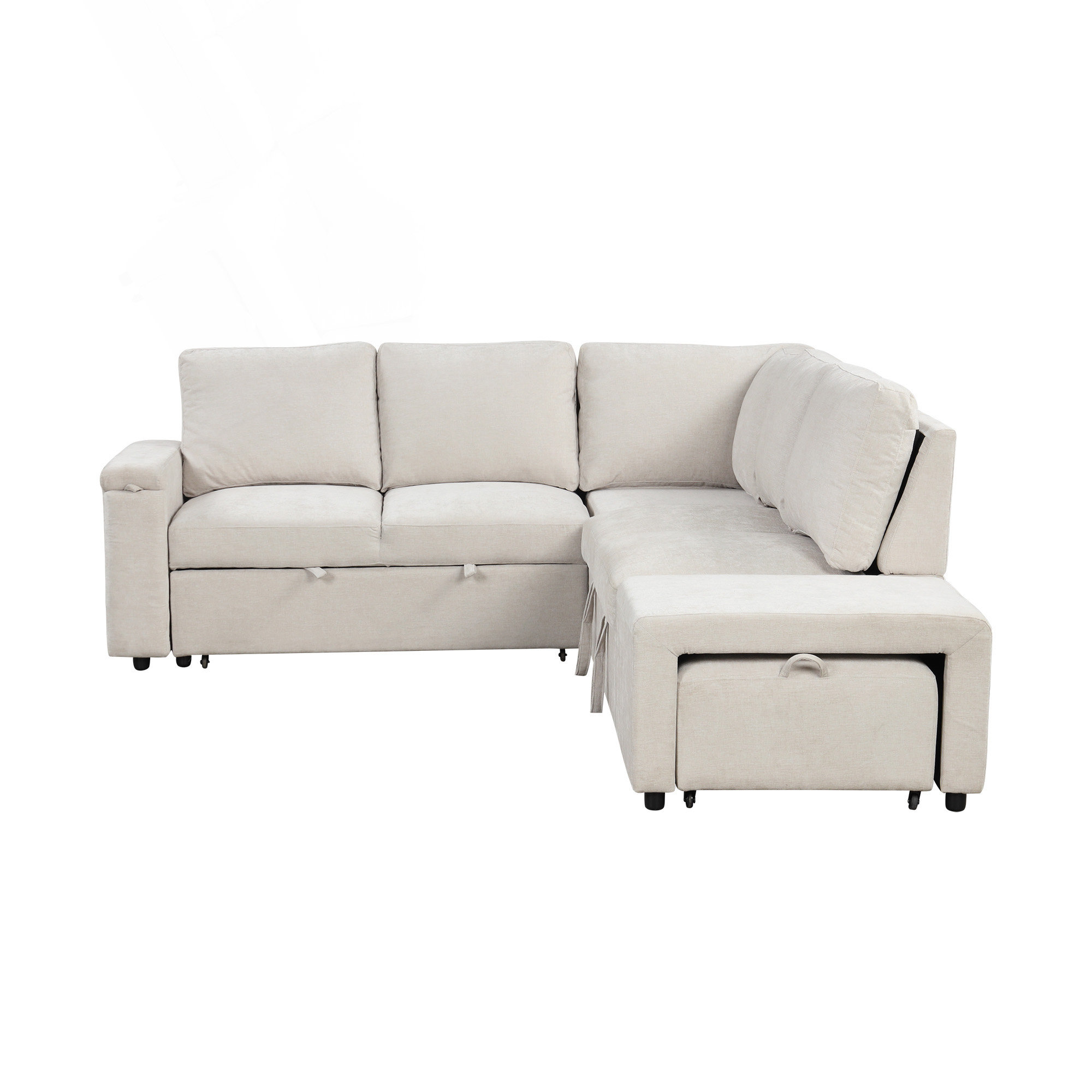 Brayden Studio® L-Shaped Modular Sofa With Storage Space, USB Ports ...