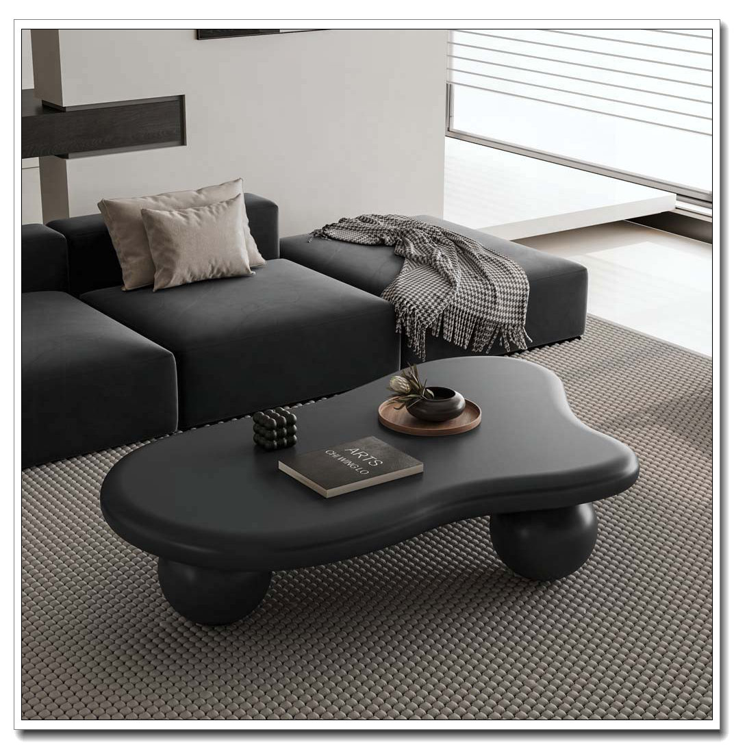 Latitude Run® Cloud Shaped Coffee Table, Low Coffee Table with 3 Ball ...