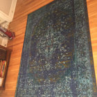 Bungalow Rose Bowning Oriental Power Loom Performance Green Rug ...