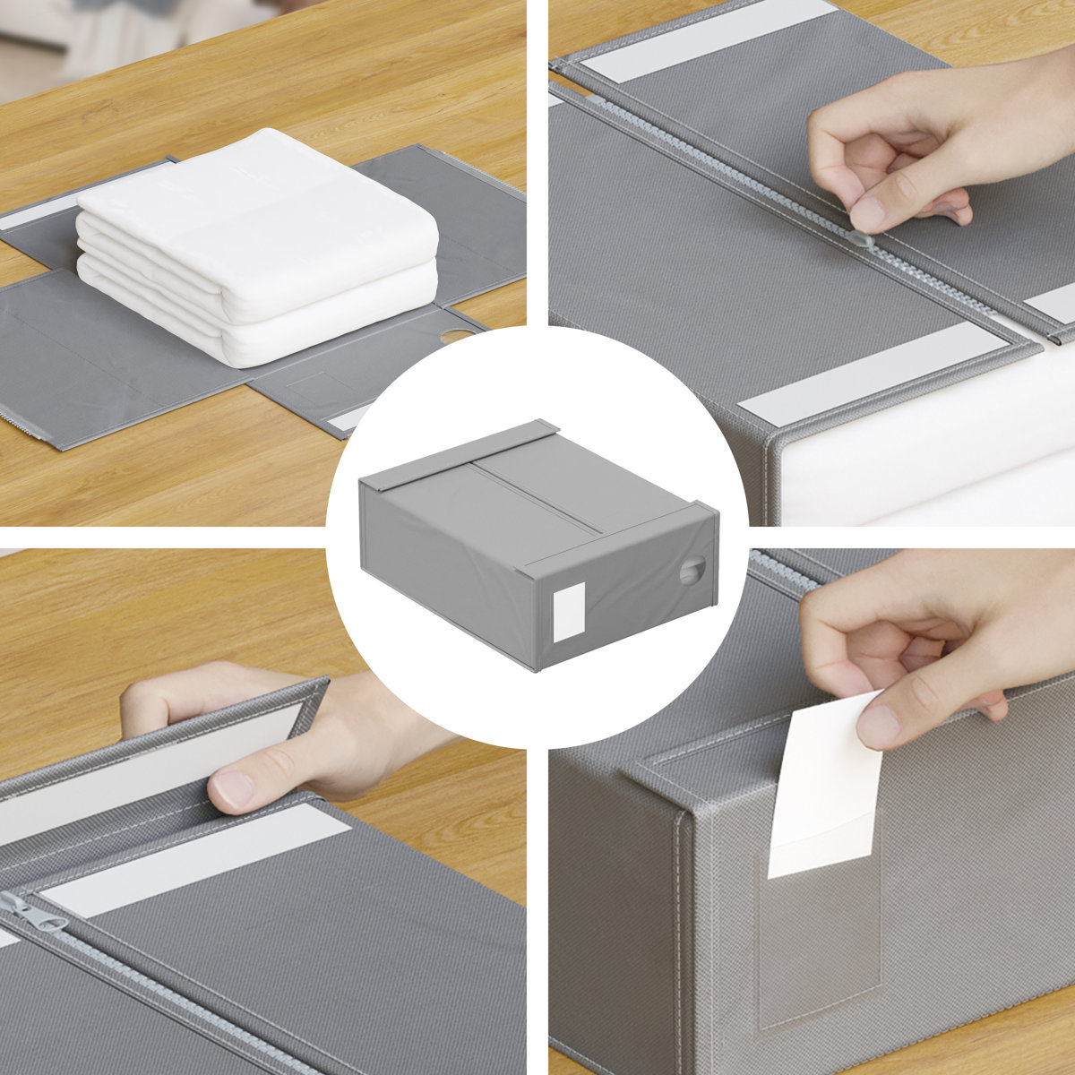 SpaceAid 8-Pack Bed Sheet Organizers and Storage, Foldable Linen Closet ...