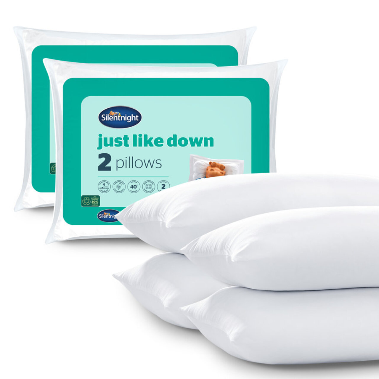 Silentnight Just Like Down Pillows Medium Soft Support | Wayfair.co.uk