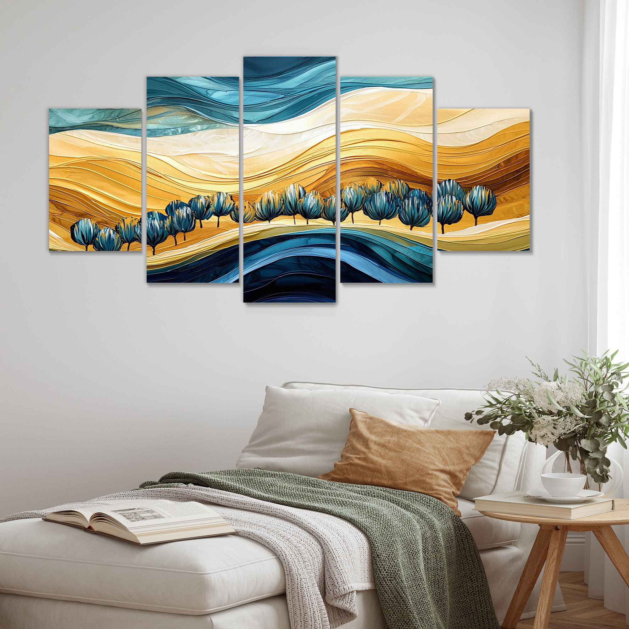 Latitude Run® Yellow Mediterranean Olive Groves Landscape II - Abstract ...