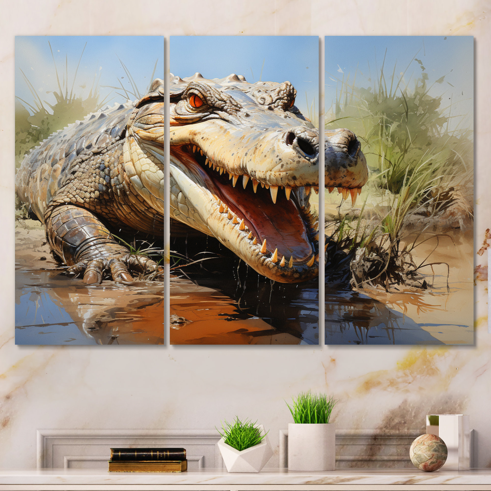 Dakota Fields African Crocodile Portrait - Animals Wall Art Living Room ...