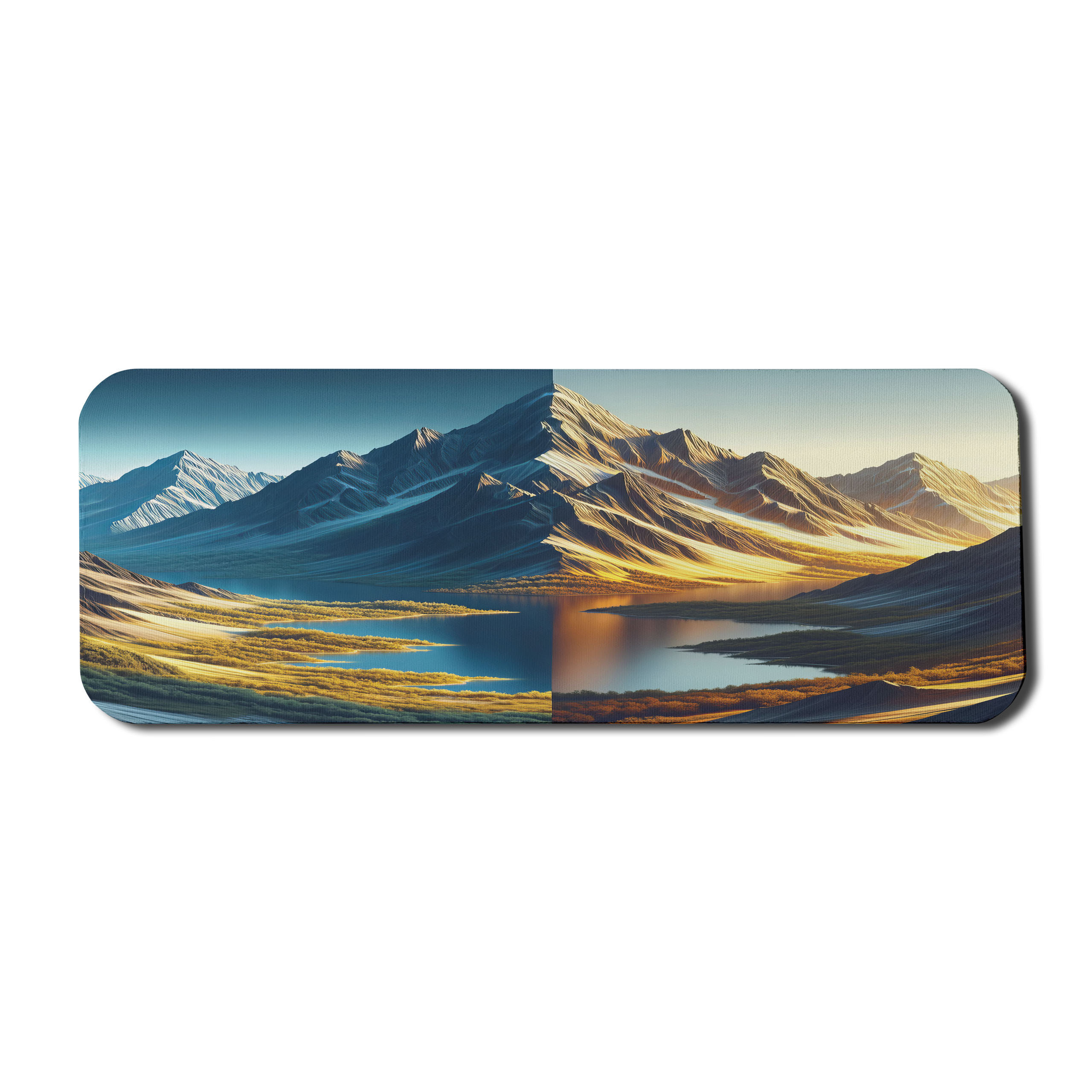 Winston Porter Lake Gaming Mouse Pad Dreamy Art Snowy Mountains Sun 31 ...