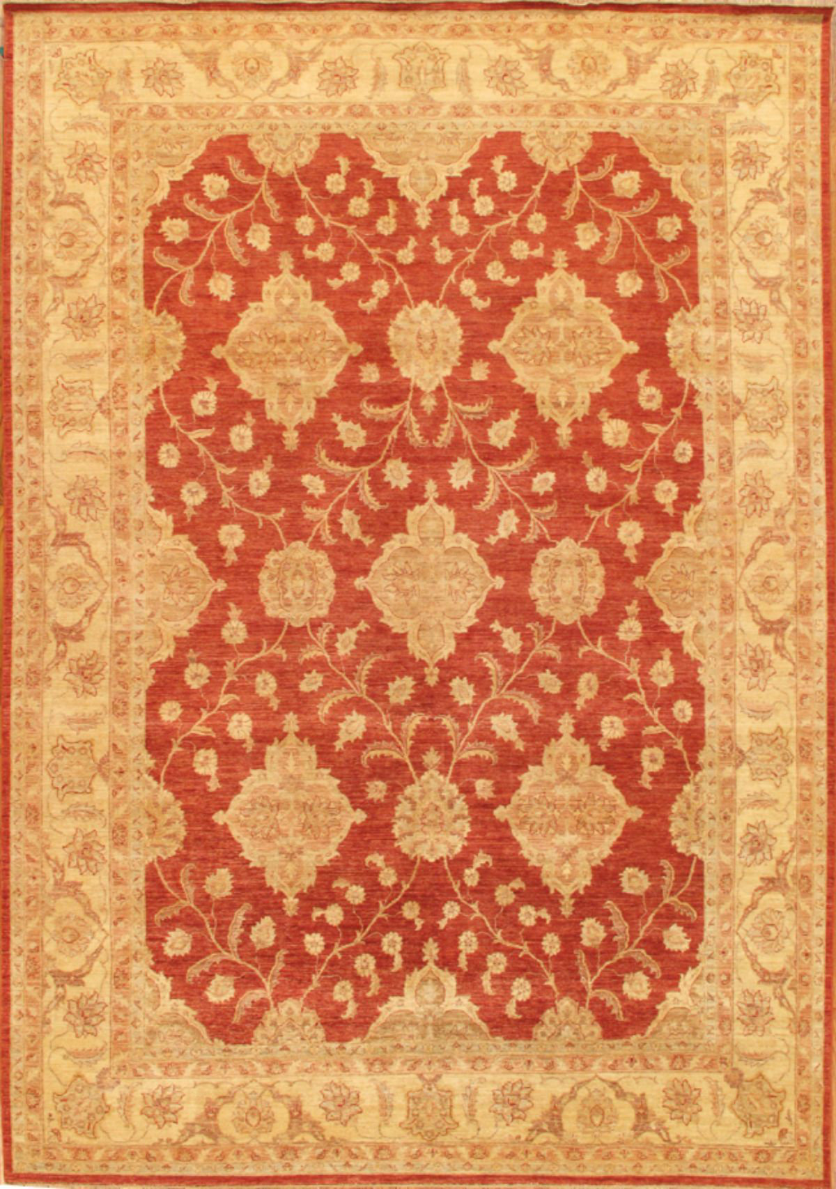 Pasargad Denver Hand-Knotted Rust/Beige Area Rug | Wayfair