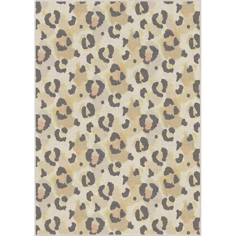 Mercer41 Havsa Leopard Dots Beige Modern Flat-Weave Rug | Wayfair