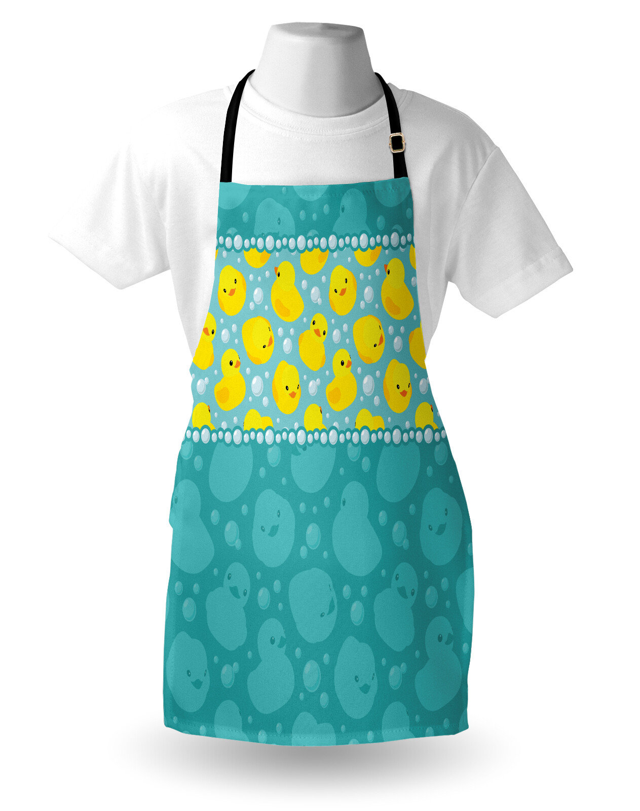 East Urban Home Rubber Duck Apron Unisex, Fun Aqua Bubbles, Adult Size ...
