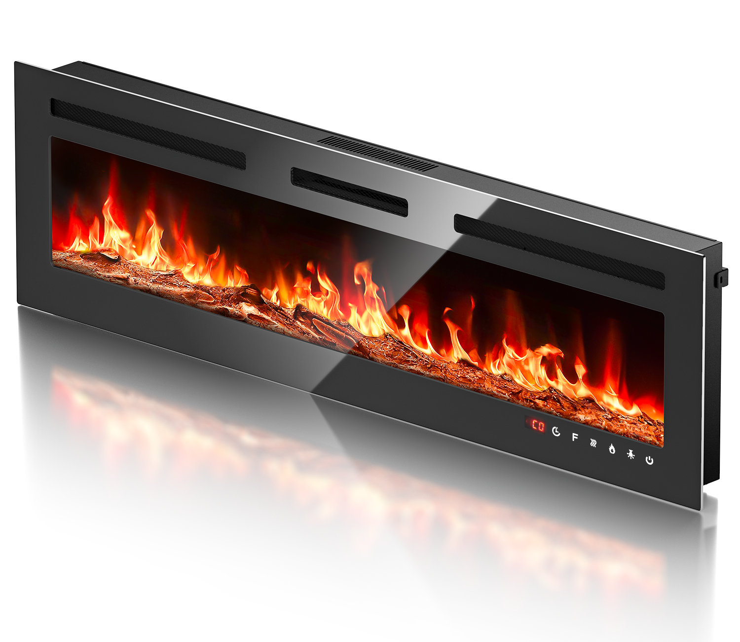 Wrought Studio Electric Fireplace,Realistic Flame Electric Fireplace ...