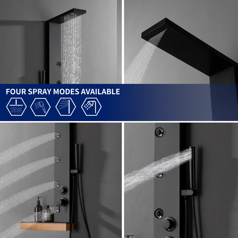 VIBRANTBATH Shower Panel with Rain Shower Head | Wayfair