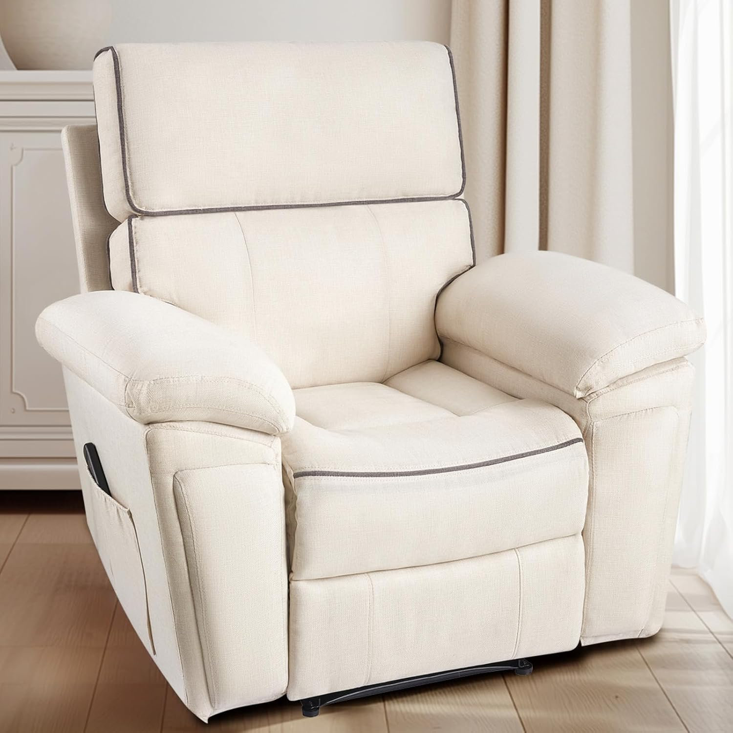Latitude Run® Modern Manual Recliner Chair for Adults, Overstuffed ...