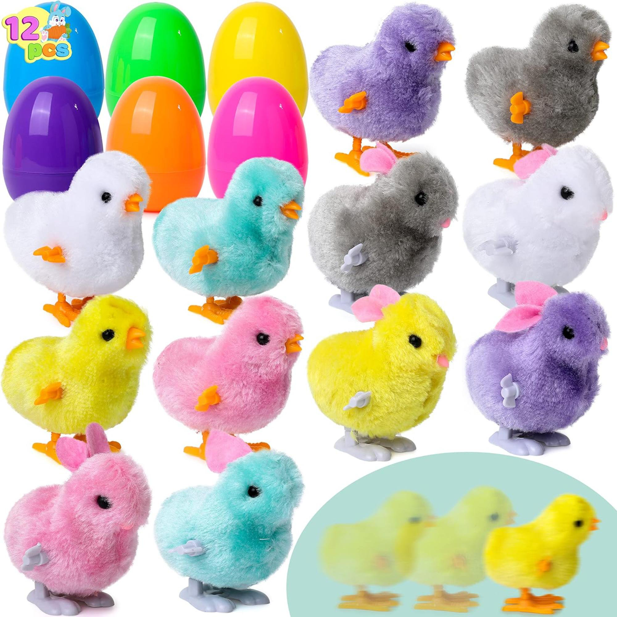 The Holiday Aisle® 12 Pcs Easter Eggs Filled With Wind-Up Toys, Colorful Egg Wind-Up Jumping ...