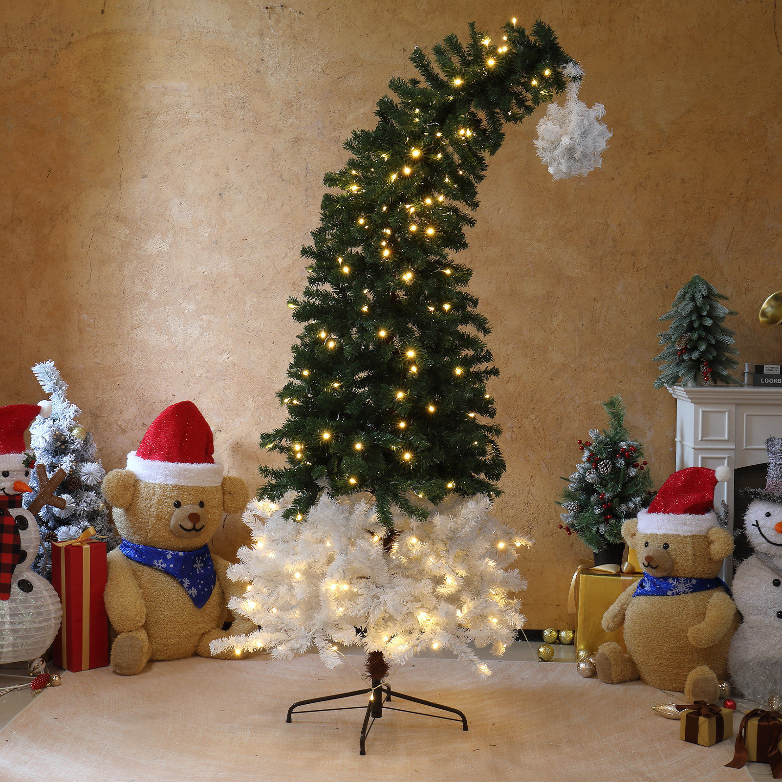 The Holiday Aisle® 6 FT Santa Hat Style Pre-Lit Artificial Christmas ...